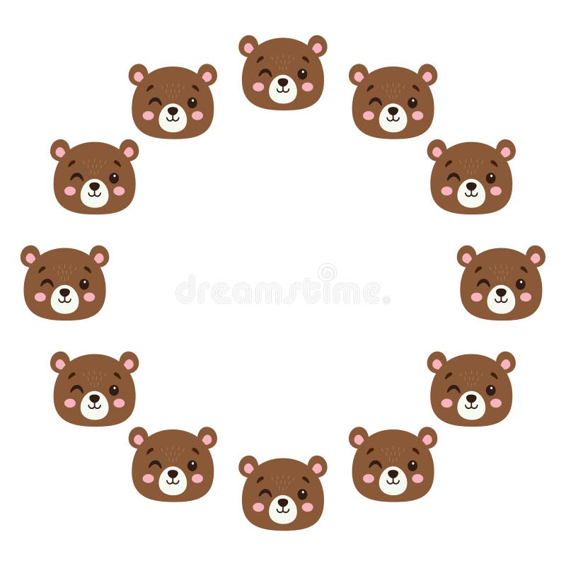 Set of Brown Bears in Everyday Life Situations. Vector Illustration in ...