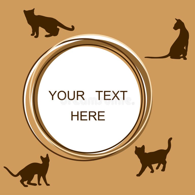 Round frame with cats stock vector. Illustration of domestic - 73688130