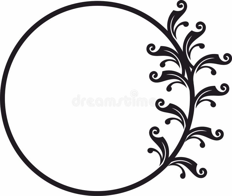 Round Frame. Circle Ornamental Decorative Frame with Floral Element ...