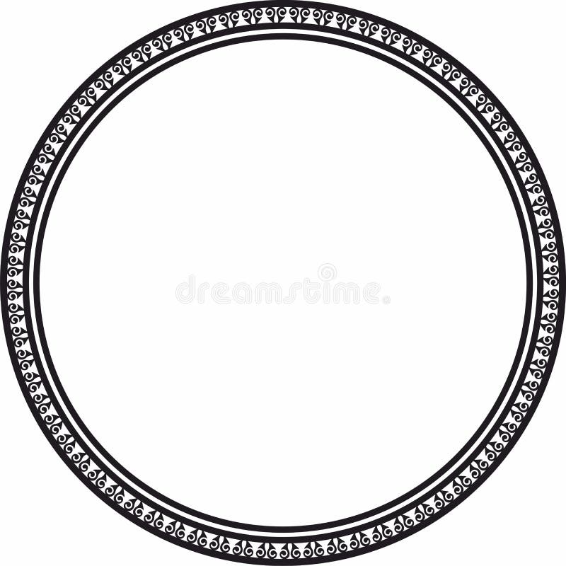 Round Frame. Circle Ornamental Decorative Frame with Floral Element ...