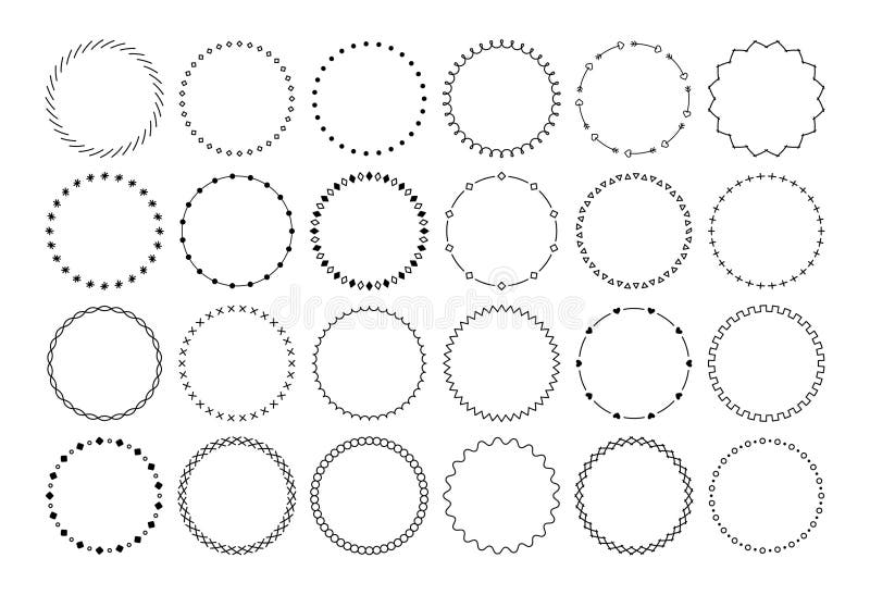 Round Frame. Circles with Ornamental Patterns, Circular Borders with ...