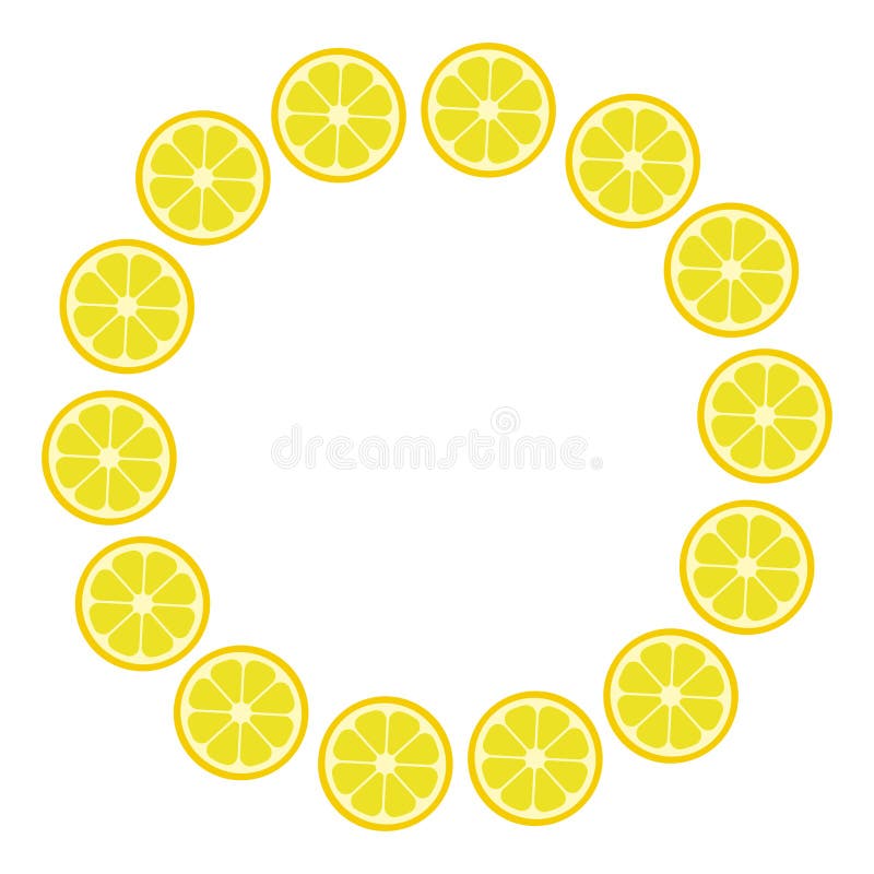 Round Frame of Citrus Slice. Vector Illustration Stock Illustration ...