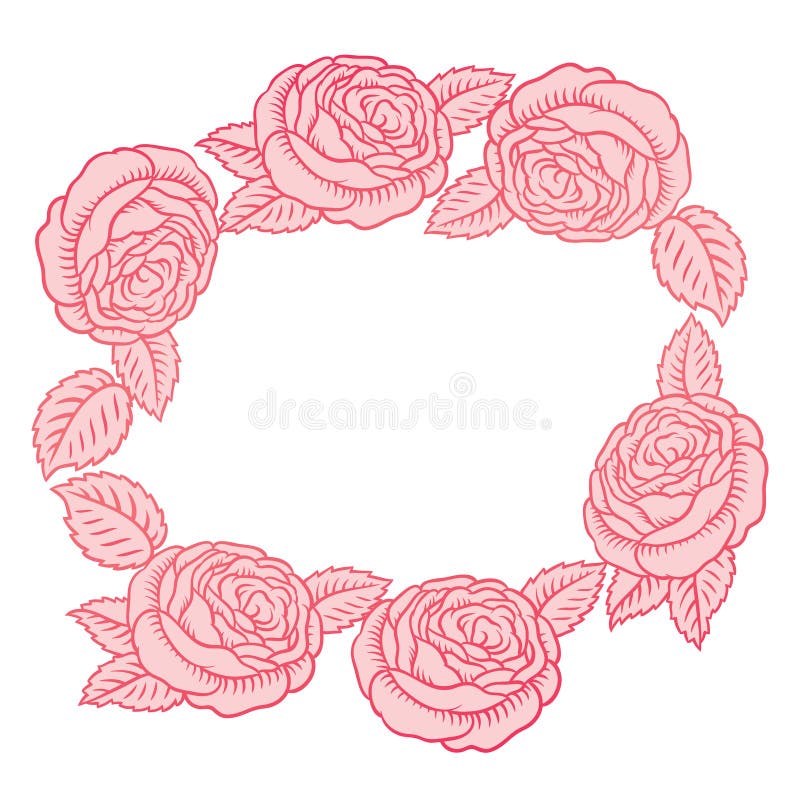 Round Frame - Classic Retro Roses Stock Vector - Illustration of card ...