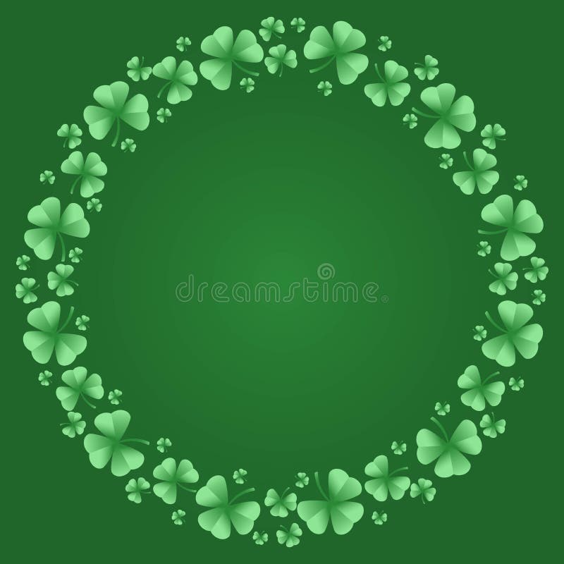 Round Frame with Clover Leaves Stock Vector - Illustration of message ...