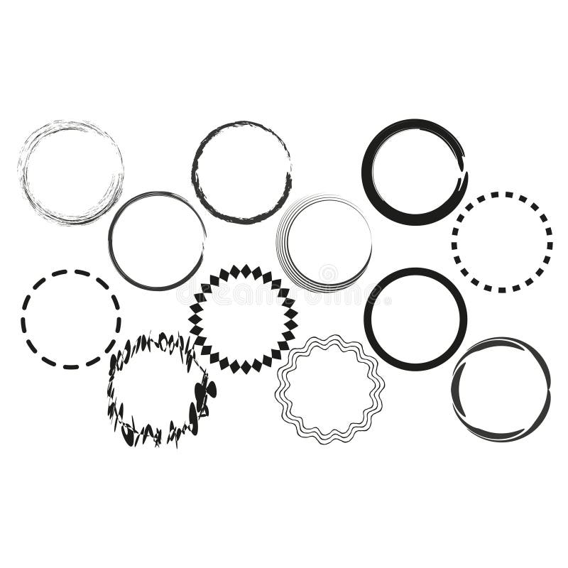 Round Frame Collection. Various Circle Designs. Artistic Border Set ...