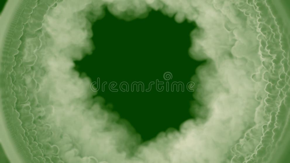 Round Frame for Content Made of Smoke or Clouds on Chroma Key Screen ...