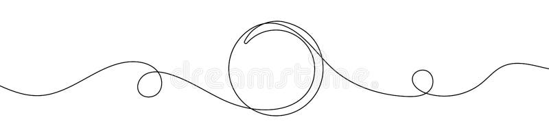 Round Frame in Continuous Line Drawing Style. Line Art of Round Frame ...