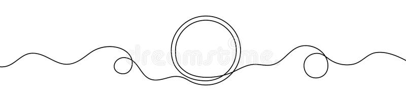 Round Frame in Continuous Line Drawing Style. Line Art of Round Frame ...