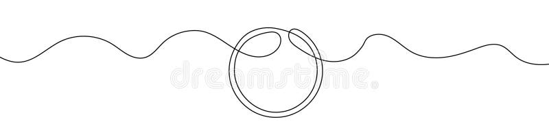 Round Frame in Continuous Line Drawing Style. Line Art of Round Frame ...