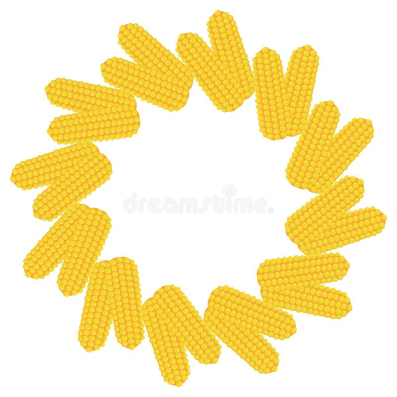 Round Frame of Corn Cobs, Decorative Vintage Border for Design Stock ...