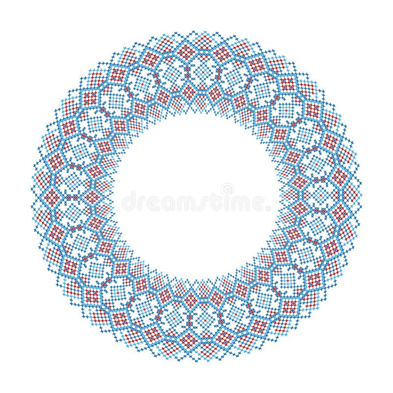 Round Frame Cross-stitch Motifs Stock Vector - Illustration of ornament ...