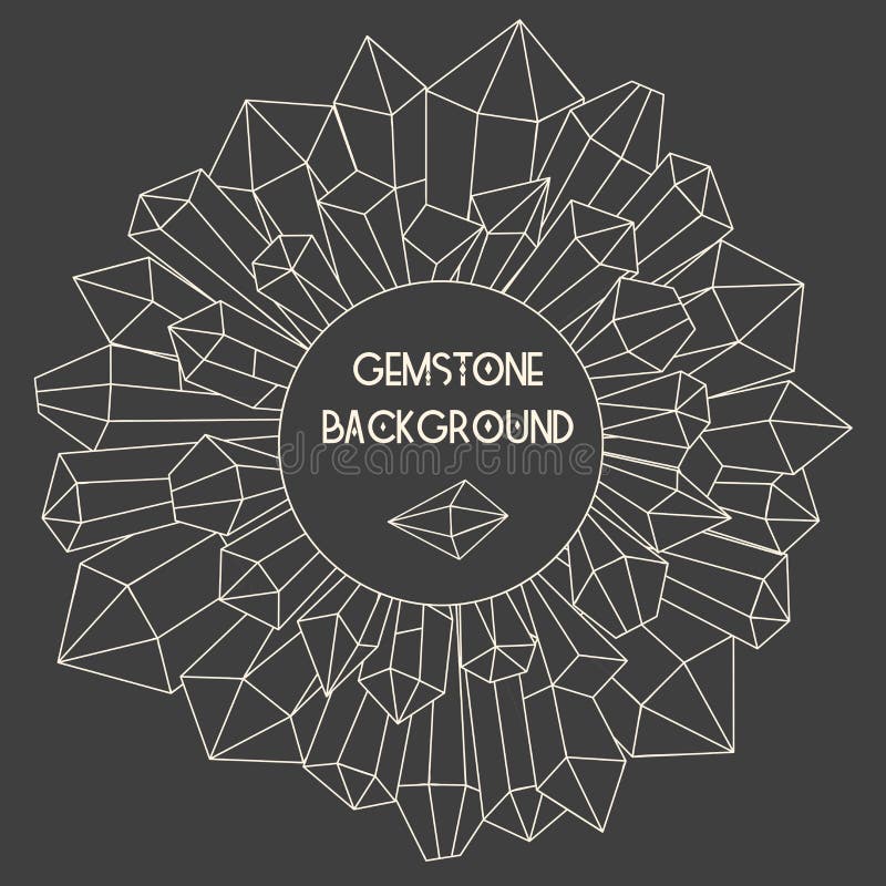 Round frame with crystal stock vector. Illustration of round - 91406464