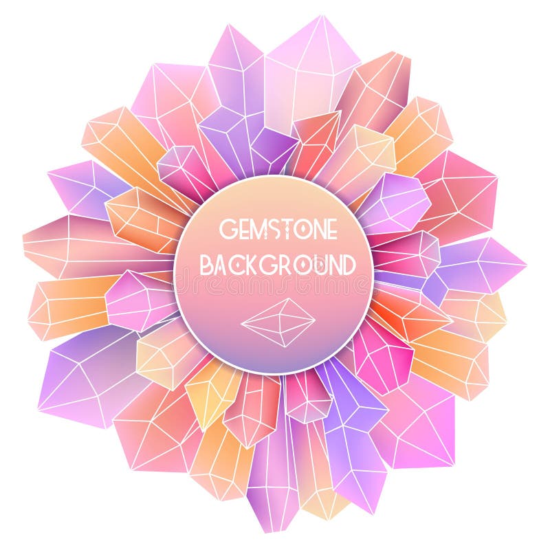 Round frame with crystals stock vector. Illustration of druse - 65703075