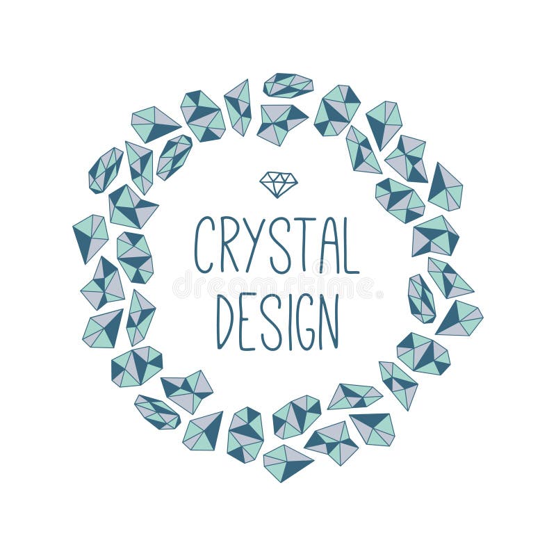 Round frame of crystals. stock vector. Illustration of logo - 57025550