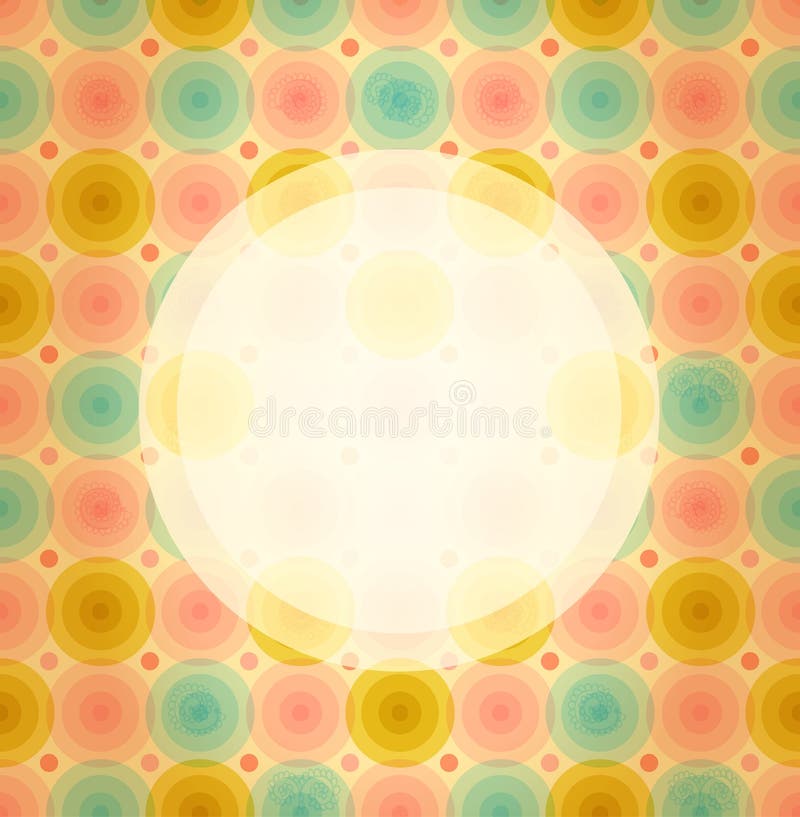 Round Frame on Cute Baby Background Vintage Banner Stock Illustration ...