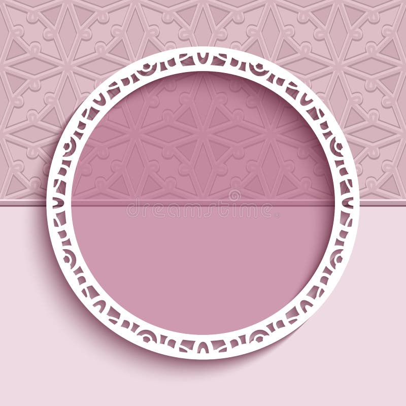 Round Frame with Cutout Border Pattern Stock Vector - Illustration of ...