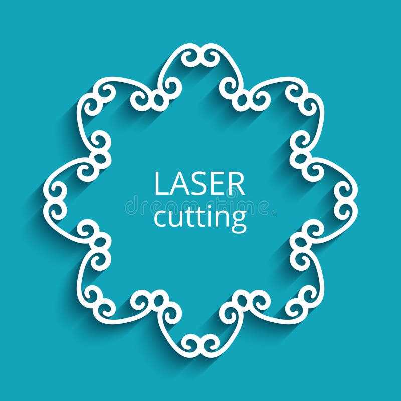 Round Frame with Cutout Paper Border Pattern Stock Vector ...