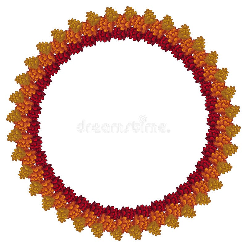 Round Frame with Decorative Cones. Stock Illustration - Illustration of ...