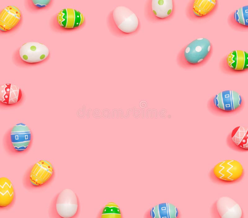 Round frame of Easter eggs stock illustration. Illustration of eggs ...