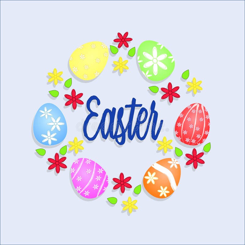 Round Frame of Easter Eggs with Text. Easter Stock Vector ...