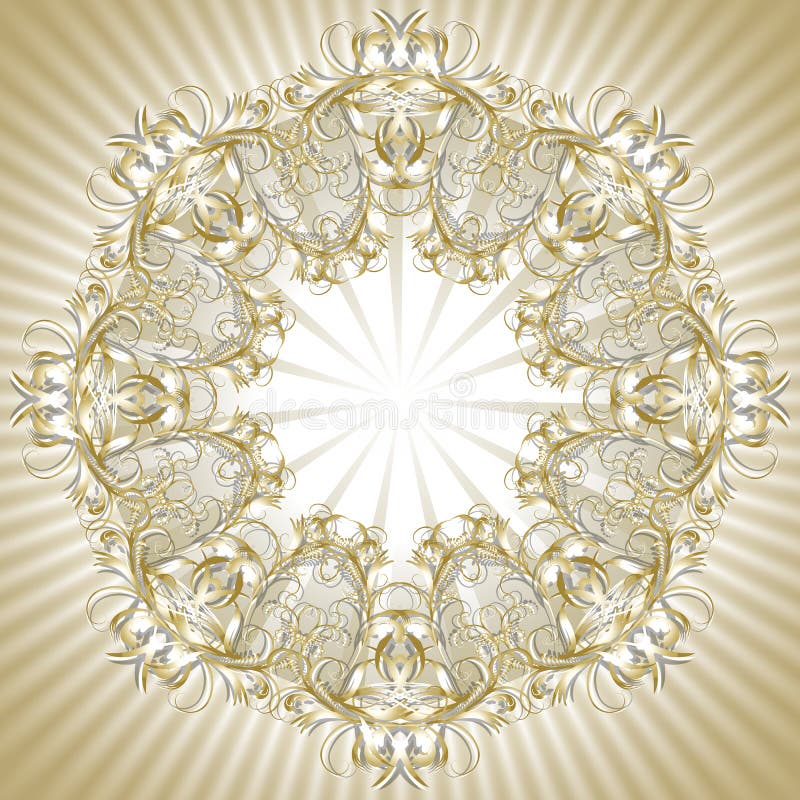 Round Frame from Floral Pattern Stock Vector - Illustration of ...