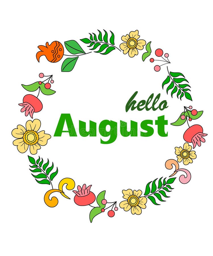 Round Frame of Flowers with the Inscription Stock Vector - Illustration ...