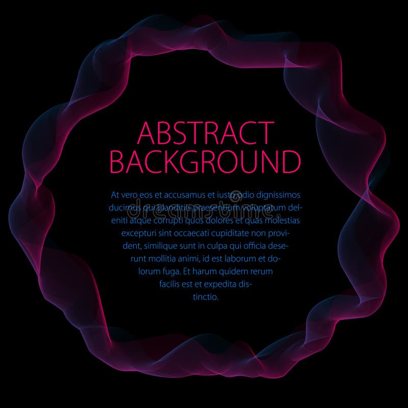 Round Frame of Flowing Smoke. Vector Abstract Artistic Beautiful Stock ...