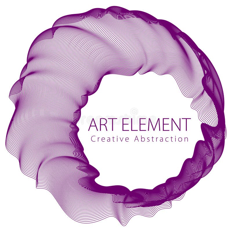 Round Frame of Flowing Smoke. Vector Abstract Artistic Beautiful ...