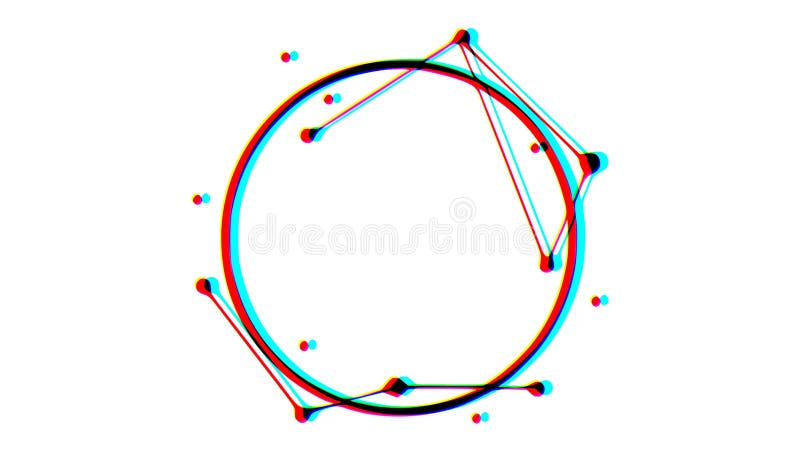 Round Frame with Glitch Effect on White Background Stock Video - Video ...