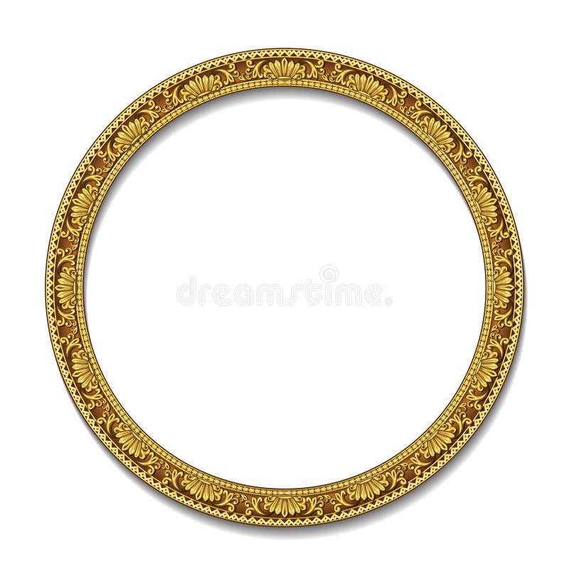 Round Frame Gold Color With Shadow Stock Vector - Illustration of ...