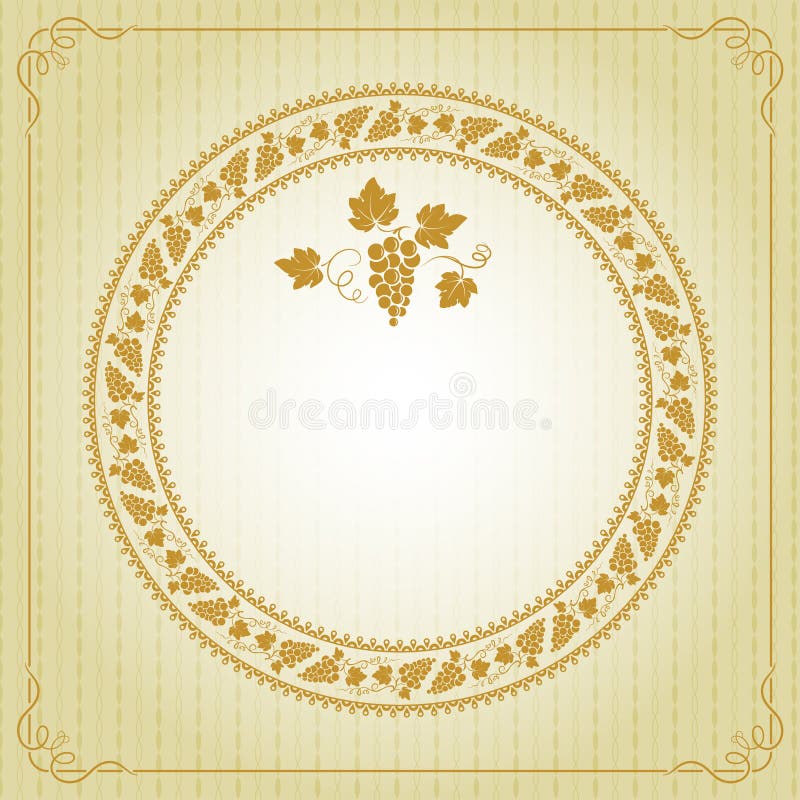 Frame of Grape Leaves. Pattern Stock Vector - Illustration of header ...