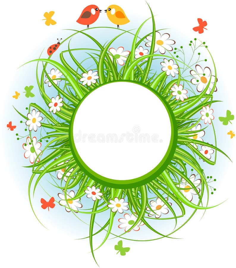 Grass and birds vector stock vector. Illustration of design - 3600364
