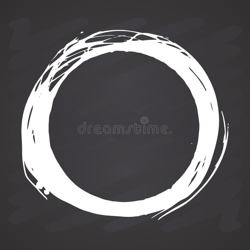 Round Frame, Grunge Textured Hand Drawn Element, Vector Illustration on ...