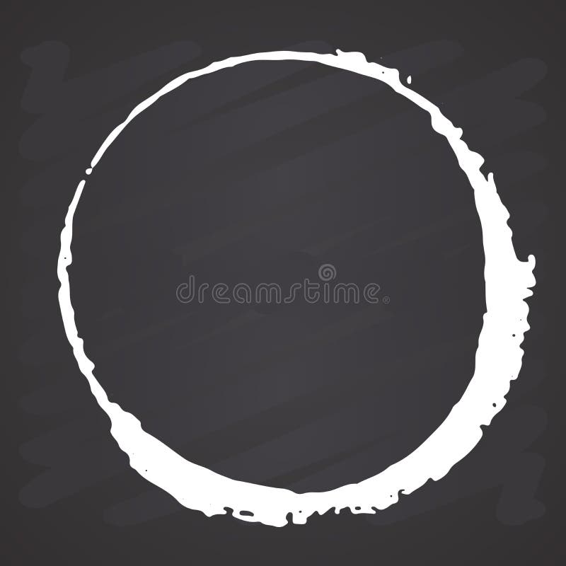 Round Frame, Grunge Textured Hand Drawn Element, Vector Illustration on ...