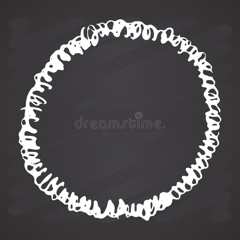 Round Frame, Grunge Textured Hand Drawn Element, Vector Illustration ...