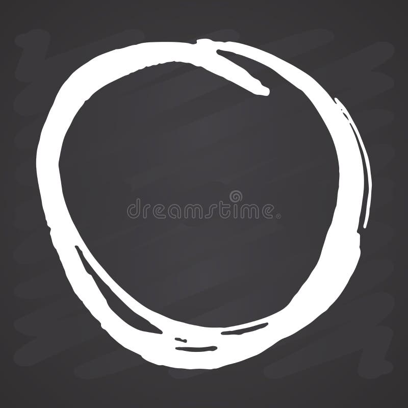 Round Frame, Grunge Textured Hand Drawn Element, Vector Illustration on ...
