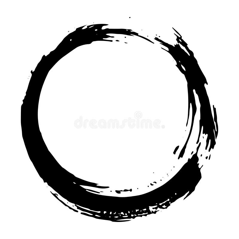 Round Frame, Grunge Textured Hand Drawn Element, Vector Illustration ...