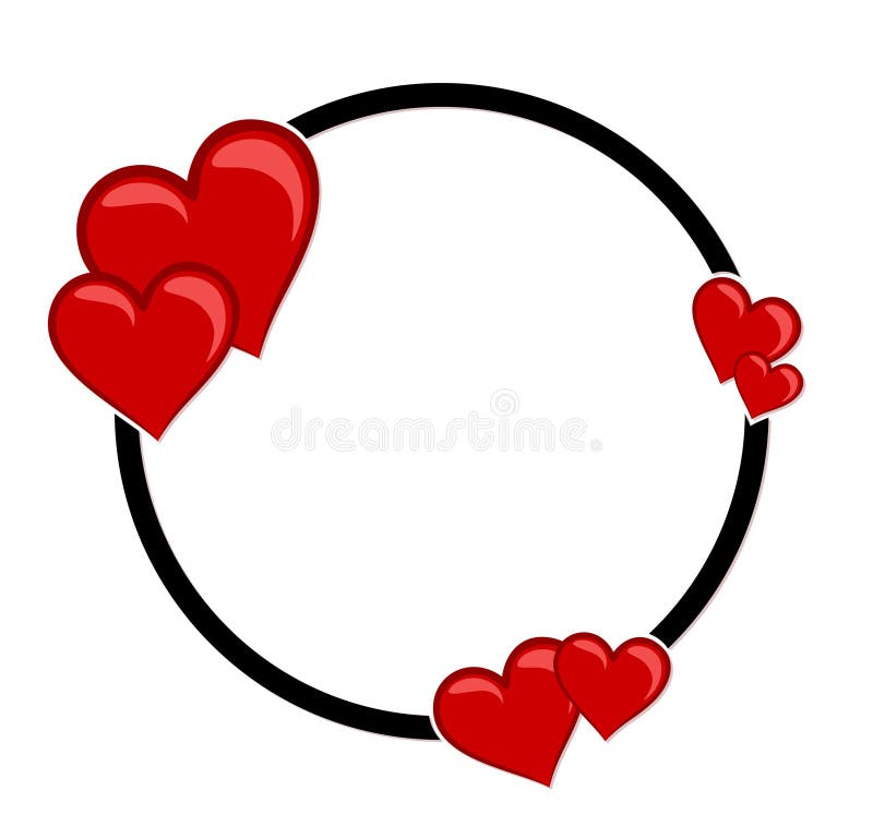 The Round Frame with Heart. Stock Vector - Illustration of frame, card ...