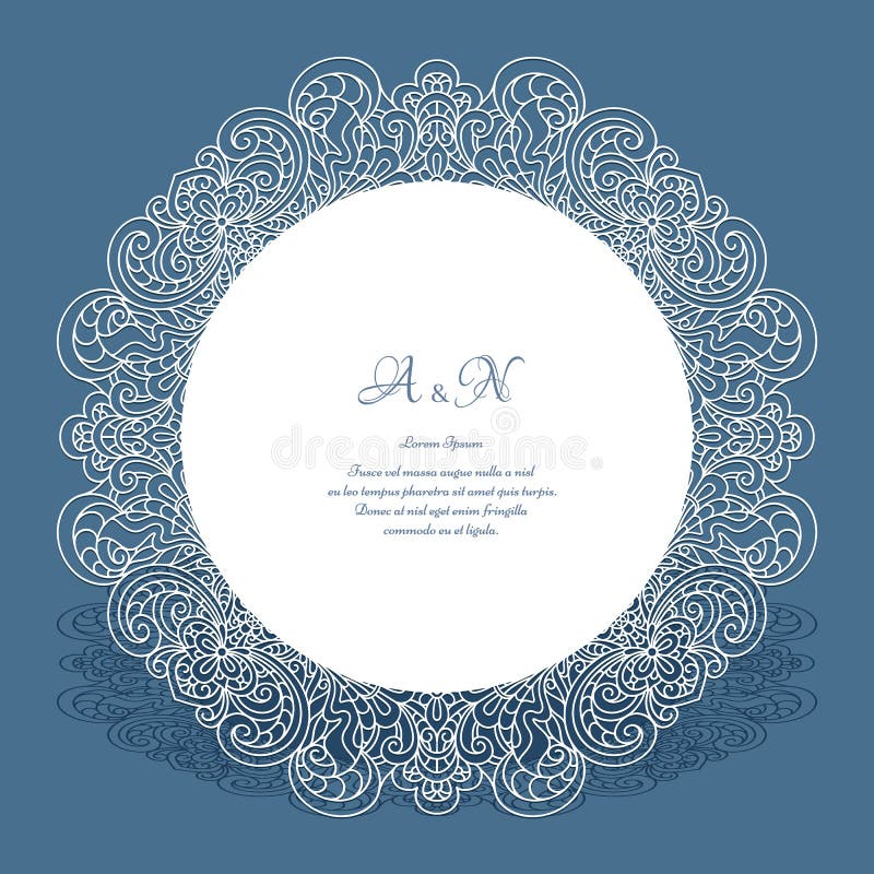 Round Frame with Lace Border Pattern Stock Vector - Illustration of ...