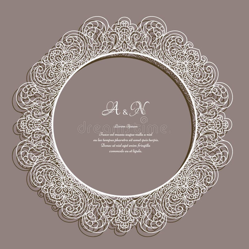 Round Frame with Lace Border Pattern Stock Vector - Illustration of ...
