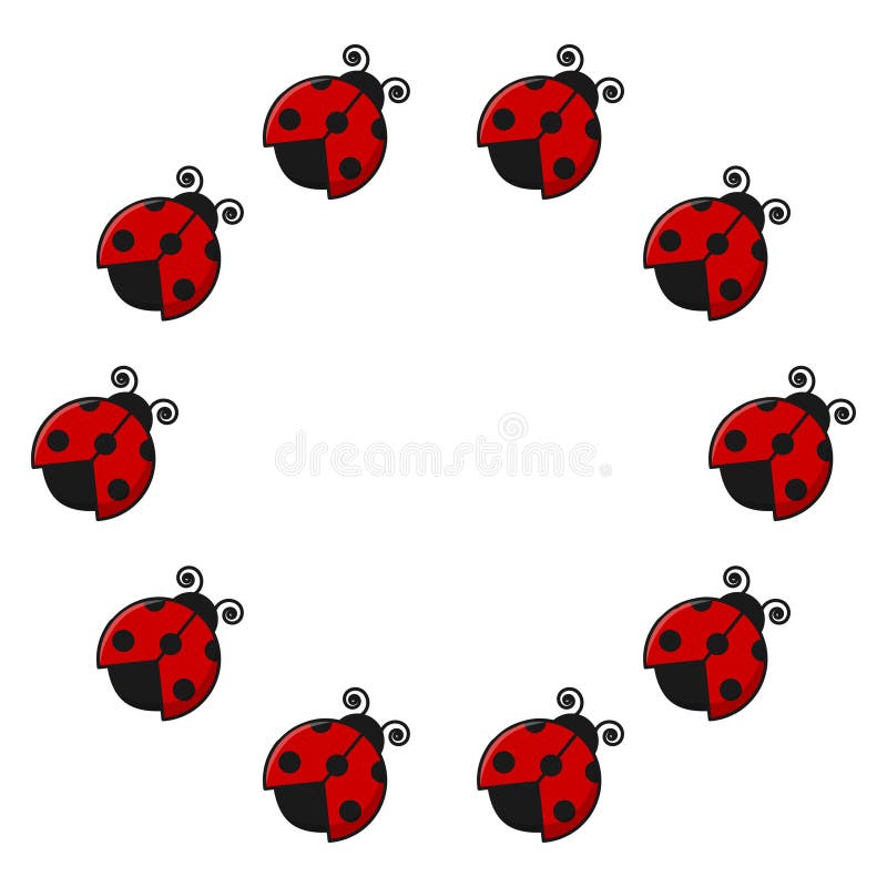Round Frame Ladybugs. Vector Illustration Stock Illustration ...