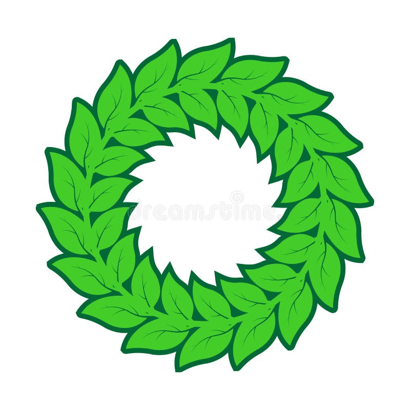 Round Frame of Leaves. Simple Design for Text Images or Drawings Stock ...