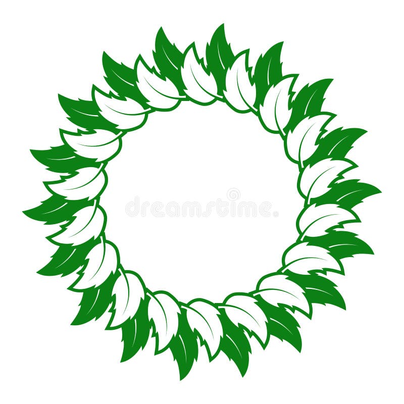 Round Frame of Leaves. Simple Design for Text Images or Drawings Stock ...