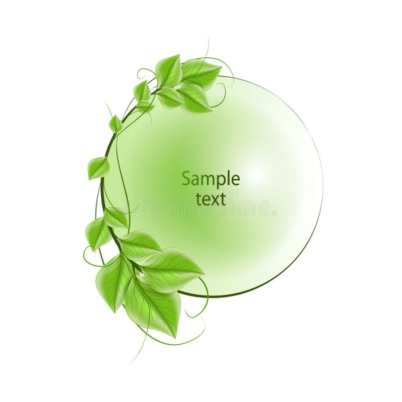 Round Frame with Leaves for Your Text Stock Vector - Illustration of ...