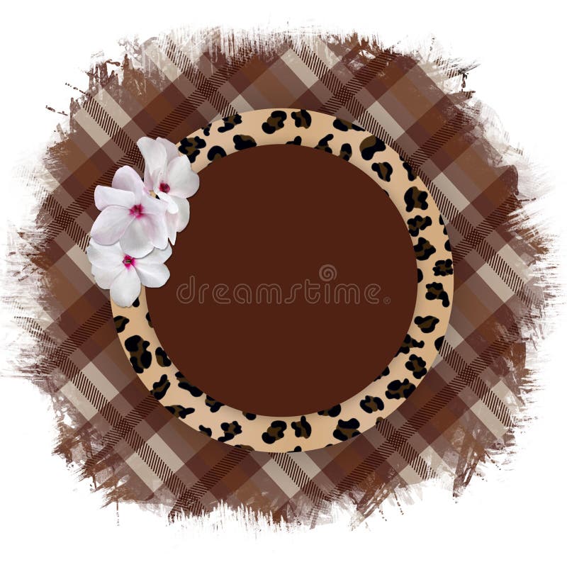 Leopard with Round Frame for Banner, Poster, and Greeting Card Stock ...