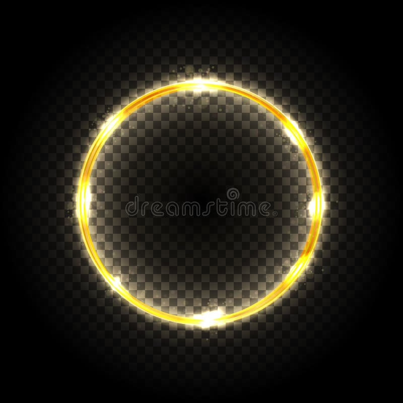 Round Frame with Lights Effects on Transparent Background. Vector ...