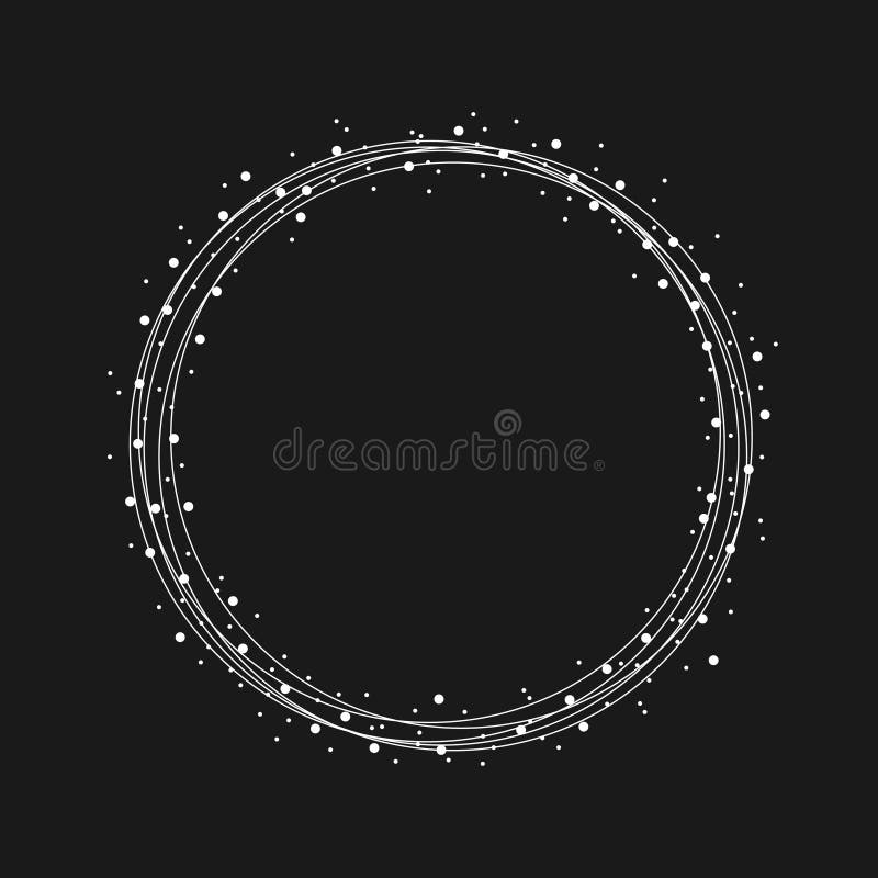 Round Frame of Linear Circles and Dots with Copy Space Inside Stock ...