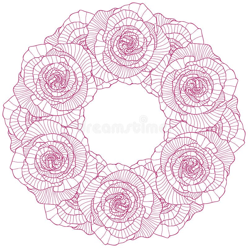 Two Linear Rose Flower Borders Stock Vector - Illustration of bloom ...