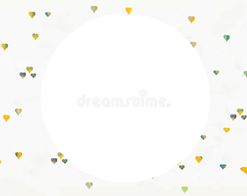 Round Frame with Little Yellow Hearts Stock Illustration - Illustration ...