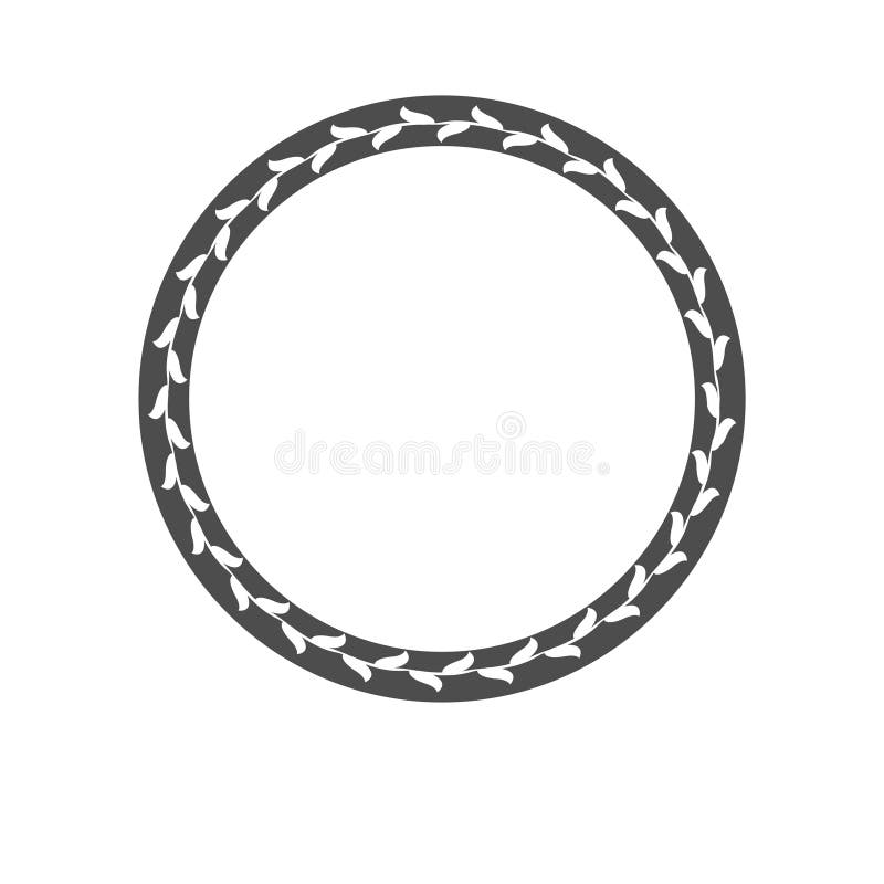 Round Frame Logo with Circular Leaf Motif Stock Illustration ...